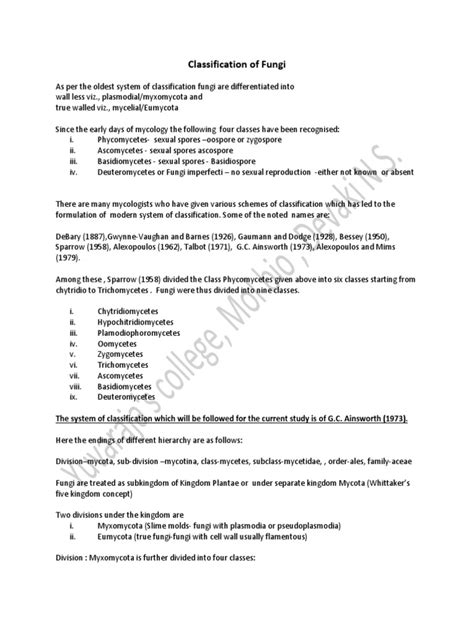 Classification Fungi Nov 2022 1 Pdf Fungus Eukaryotes