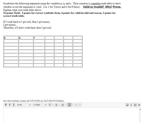 Solved Symbolize The Following Argument Using The Variables