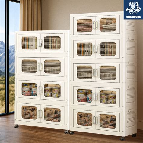 【大櫻加深款雙開門折疊收納櫃】快速安裝 收納櫃 磁吸雙開門 摺疊櫃 雜物收納 衣物收納 置物櫃 儲物櫃 可疊加收納櫃 蝦皮購物