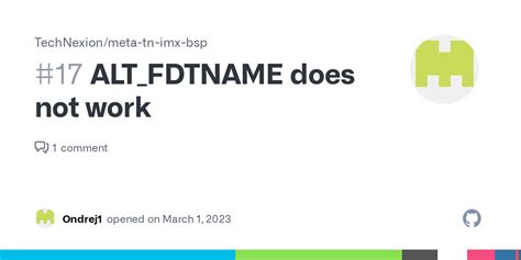 Altfdtname Does Not Work · Issue 17 · Technexionmeta Tn Imx Bsp · Github