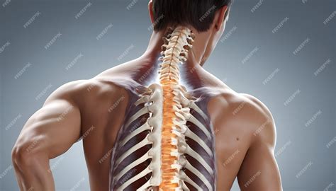 Premium Photo A 3d Rendered X Ray Of The Thoracic Spine Depicting Vertebral Misalignment And