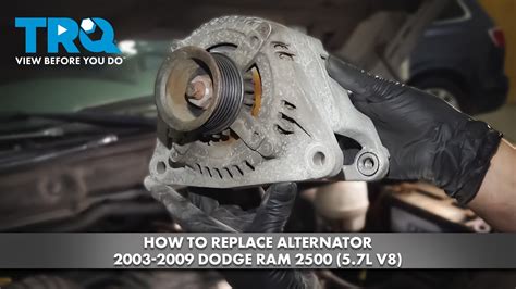 How To Replace Alternator 2003 2009 Dodge Ram 2500 57l V8 1a Auto