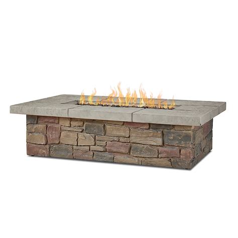 Real Flame Sedona Rectangular Propane Fire Table With Natural Gas Conversion Kit In Buff The