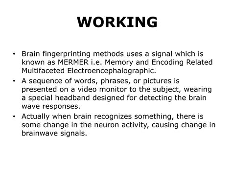 Brain Fingerprinting Technology Seminar Presentation Pptx Brain And
