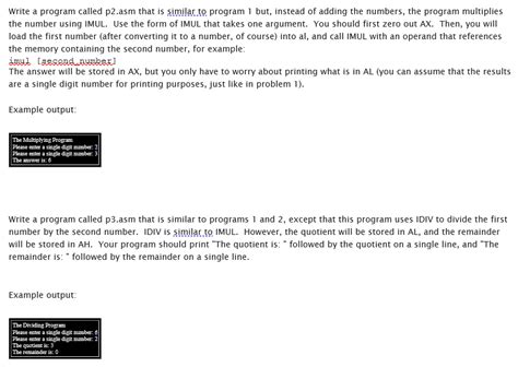 solved write a program called p2 asm that is similar to