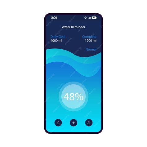 Premium Vector Water Reminder Smartphone Interface Vector Template Hydration Tracker Screen