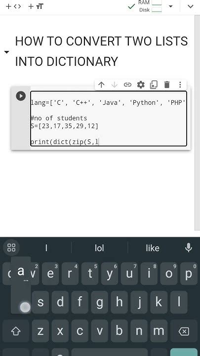 How To Convert Two Lists Into Dictionary In Python Programming Python Youtube