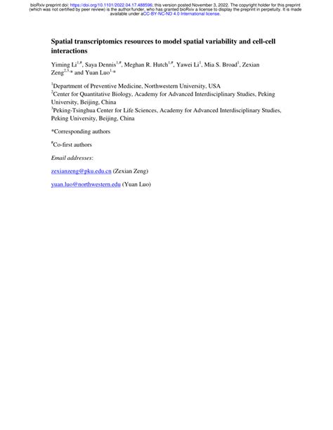 Pdf Soar A Spatial Transcriptomics Analysis Resource To Model Spatial Variability And Cell