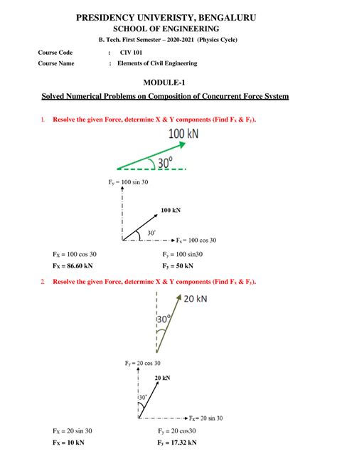 module 1 solved numerical problems on composition of concurrent
