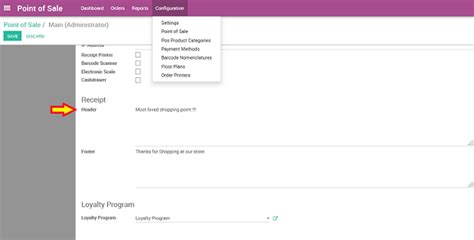 How To Configure Header Footer Of POS Receipt In Odoo KTree Global IT Services Company