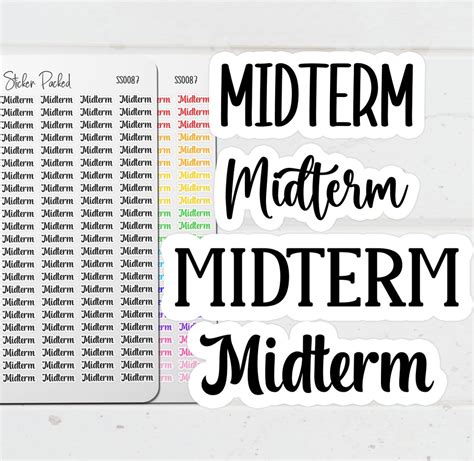 Midterm Planner Sticker Midterm Script Sticker Midterm Word Sticker