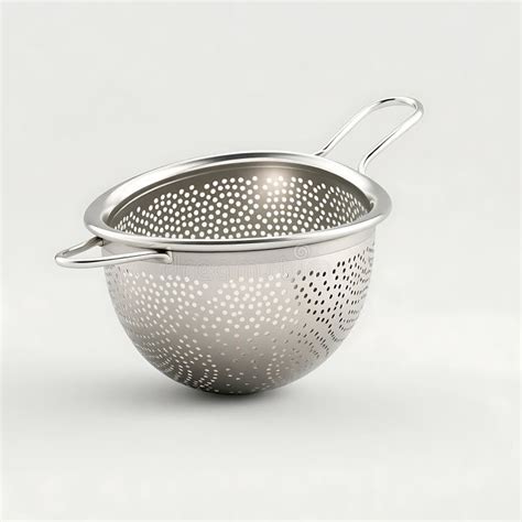 Stainless Steel Colander With Small Holes And Handles Stock Illustration Illustration Of Prep
