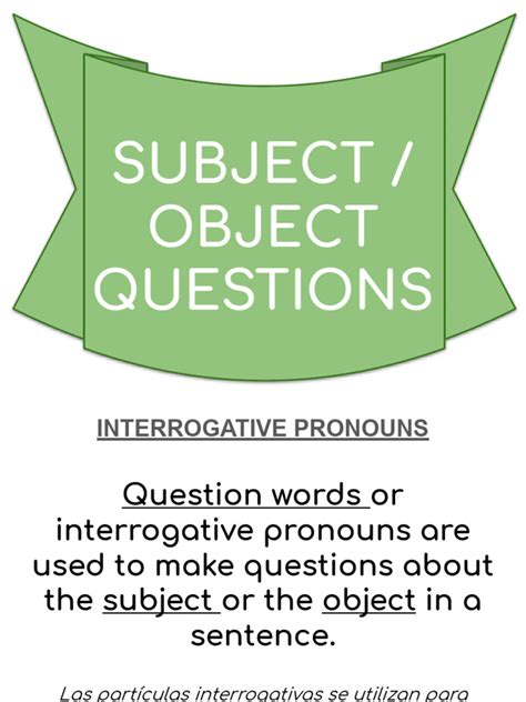 Subject Object Questions Pdf Verb Linguistic Typology