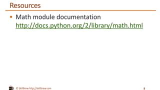 Python Programming Essentials M24 Math Module PPT