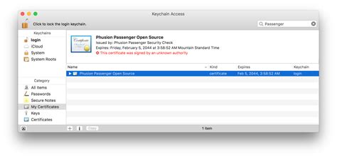 Dealing With Macos Keychain Popups Passenger Library