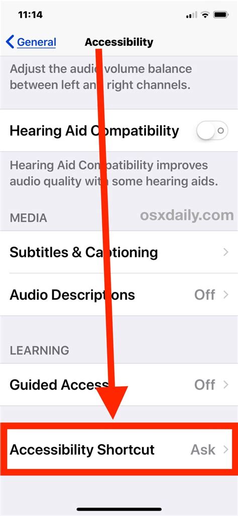how to set and use the accessibility shortcut on iphone and ipad