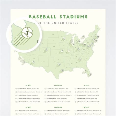 Minimalist Baseball Stadium Map Mlb Stadium Tracker Baseball Stadium Bucket List Minimalist