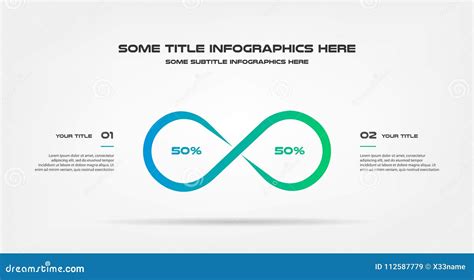Infinity Chart Of Percentage Infographics Element Of Graph Diagram With 2 Options Parts
