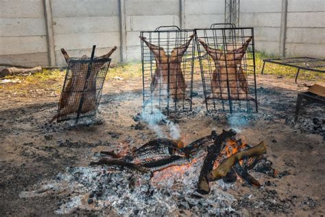 Lamb Grilled On The Spit Stock Image Image Of Crispy 160777097