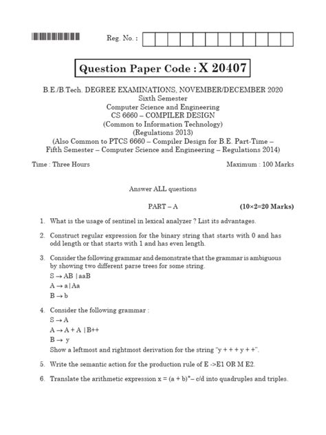 nd 2020 cs 6660 compiler design pdf parsing compiler