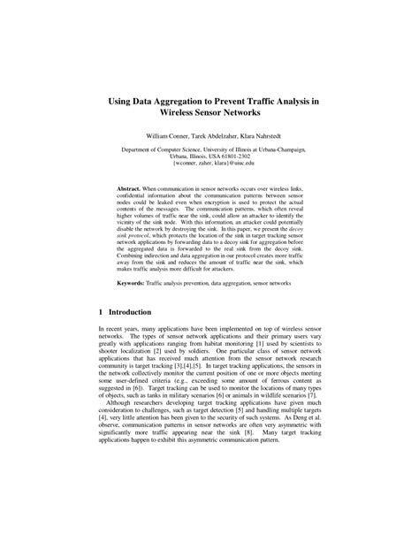 Pdf Using Data Aggregation To Prevent Traffic Analysis In Wireless