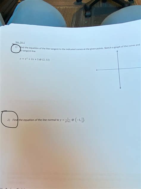 Solved Sec Ind The Equation Of The Line Tangent To Chegg