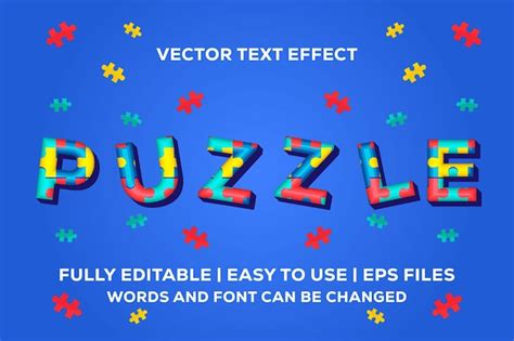 Premium Vector Puzzle Vector Text Effect Fully Editable