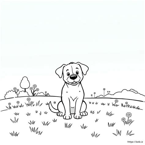 かわいい犬のぬりえ
