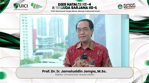 Ucapan Diesnatalisuici4 Prof Dr Ir Jamaluddin Jompa M Sc Rektor