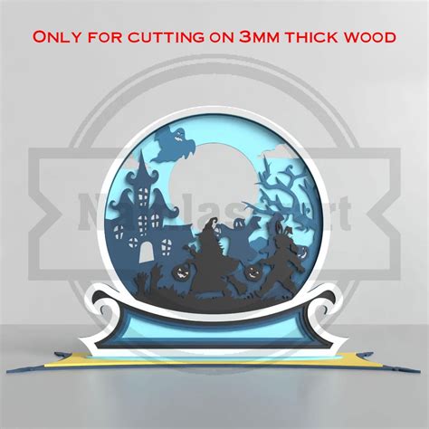 3d Halloween Witch Scene Svg Laser Cut File For Glowforgecricut Etsy