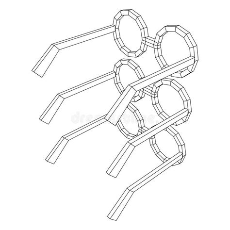 Nerd Round Retro Glasses Wireframe Vector Illustration Stock Vector