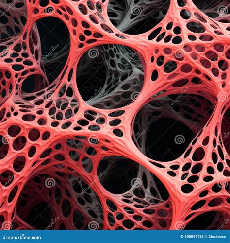 Algorithms Background 3d Rendering Of Red Colored Tissue Structure