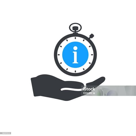 정보 기호 약 Faq 도움말 힌트 기호와 시간 관리 아이콘입니다 핸드 홀딩 스톱워치 It 지원에 대한 스톡 벡터 아트 및 기타