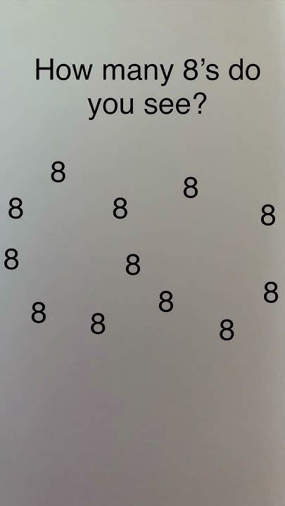 How many 8’s do you see? - YouTube