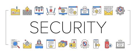 Internet Security Collection Icons Set Vector 19537856 Vector Art At Vecteezy