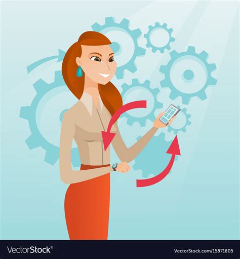 Synchronization Between Smartwatch And Smartphone Vector Image