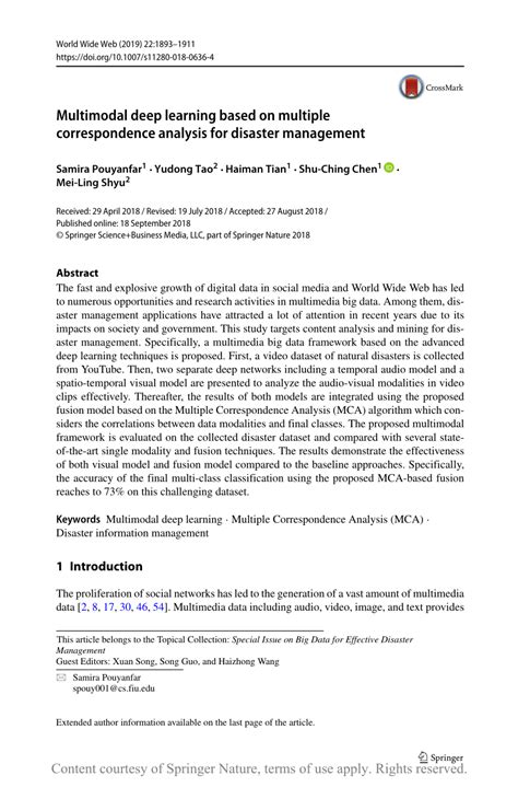 multimodal deep learning based on multiple correspondence analysis for