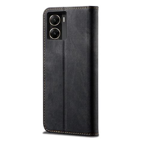 For Vivo Y E G Denim Texture Flip Leather Phone Case Black Alexnld Com