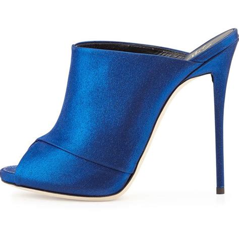 Open Toe High Heel Mule Electric Blue Heels Blue High Heel Shoes Heeled Mules