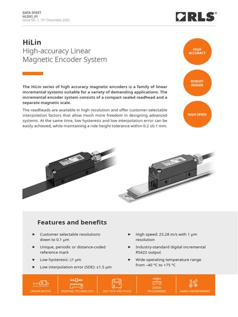 Data Sheet Hilin High Accuracy Linear Magnetic Encoder System Download Free Pdf Electrical