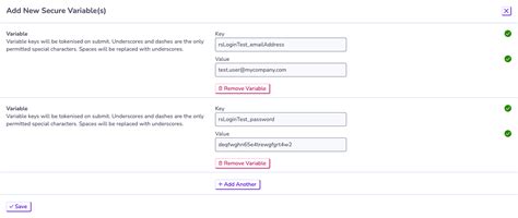 User Journey Secure Variable Storage RapidSpike