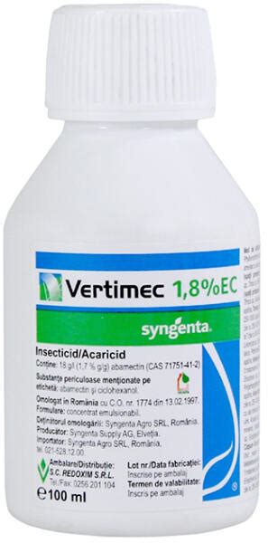 Syngenta Insecticid Vertimec 250ml Insecticide Preturi