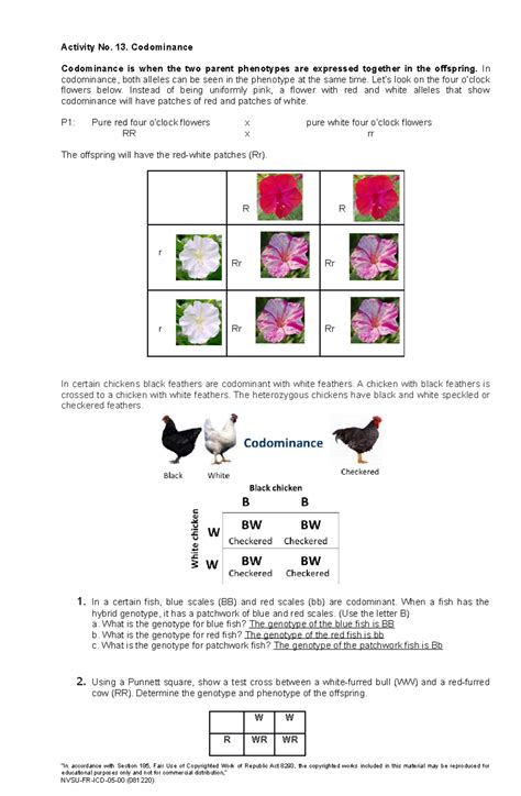 Activity No 13 Codominance Activity No 13 Codominance Codominance