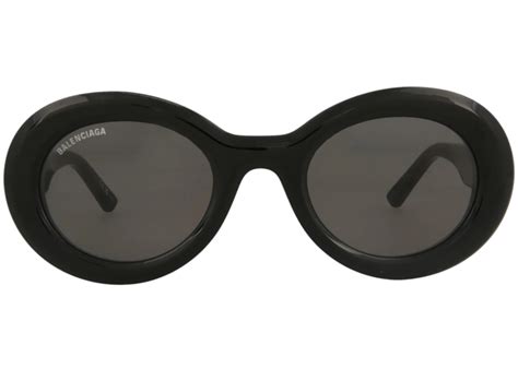 Balenciaga Round Frame Acetate Sunglasses Black Grey Bb0074s 30008394 001 00011 In Acetate Us