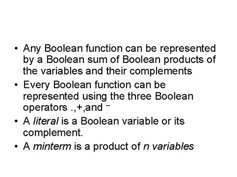 september 7 notes boolean algebra boolean algebra o