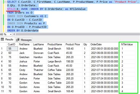SQL Server Ranking Window Functions ROW NUMBER RANK DENSE RANK NTILE