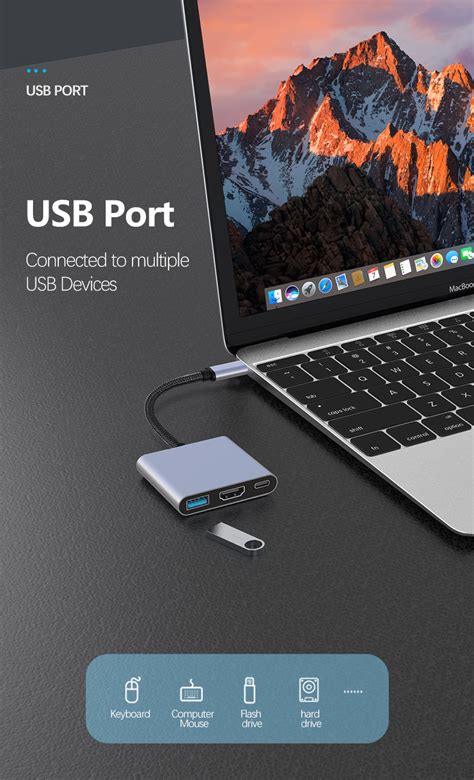 3In1 Multi Function USB C Docking Station Type C To HDMI 4K PD USB 3 0 C USB C Dock Type C Hub