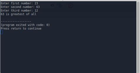 C Program To Find Greatest Number Between Three Numbers C Programming Tutorials