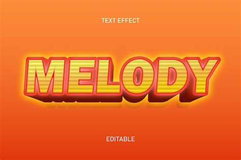 Premium Vector Melody Color Orange Editable Text Effect