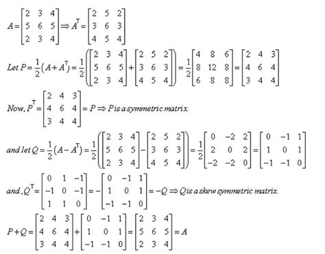 matrix product a matrix given below as the sum of a symmetric and a